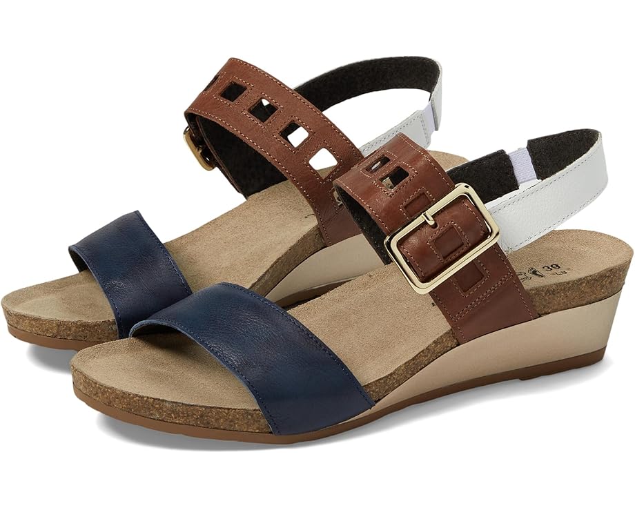 (取寄) ナオト レディース ダイナスティ Naot women  Dynasty Ink/Chestnut/White Leather Combo Naot DYNASTY Navy/Chestnut/White – Shoooz On Park Ave