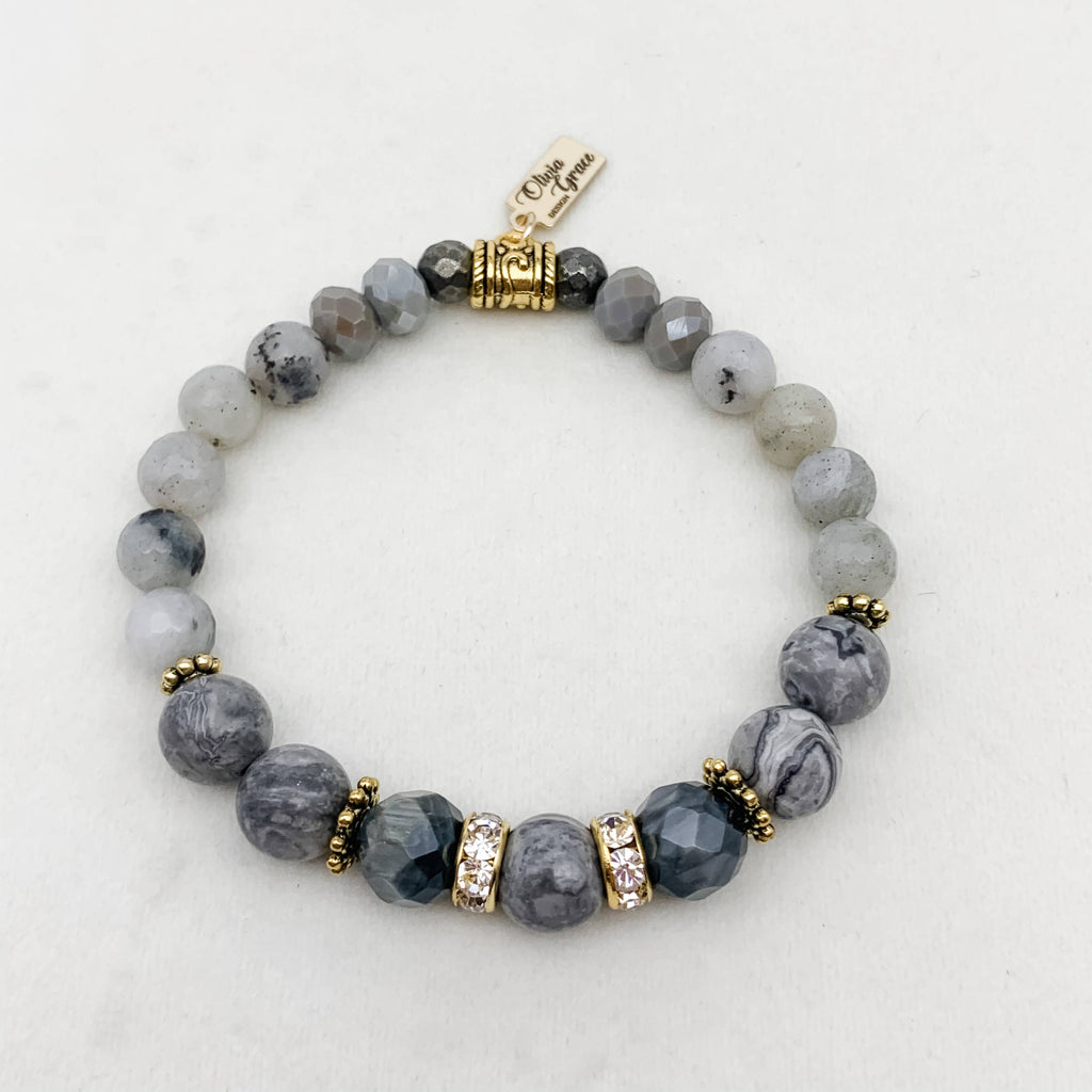HAWKS EYE AND LEOPARD SKIN JASPER BRACELET: GOLD – Shoooz On Park Ave