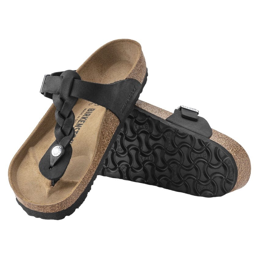 Birkenstock GIZEH Braid Black Oiled Leather Thong Sandal – Shoooz On ...